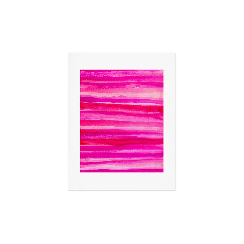 Raspberry Stripes Art Print Georgiana Paraschiv