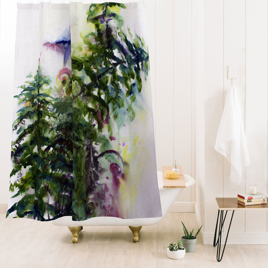 Dragonflies And Fern Shower Curtain Ginette Fine Art