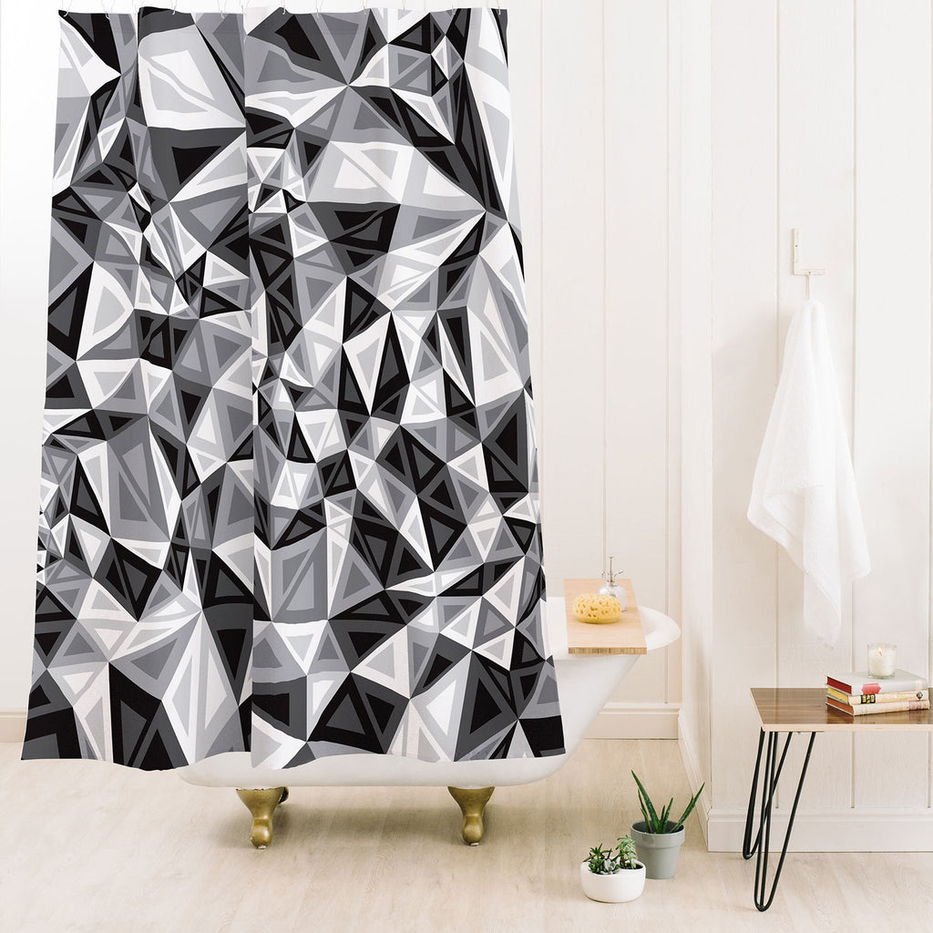Triad Illusion Gray Shower Curtain Gneural