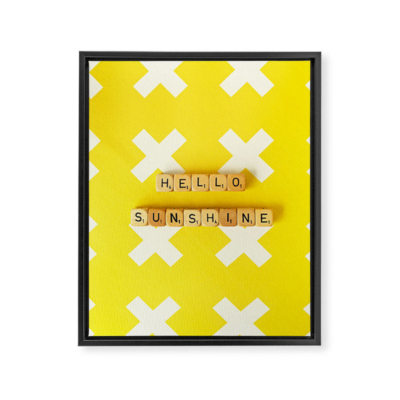 Hello Sunshine Scrabble Art Canvas Happee Monkee