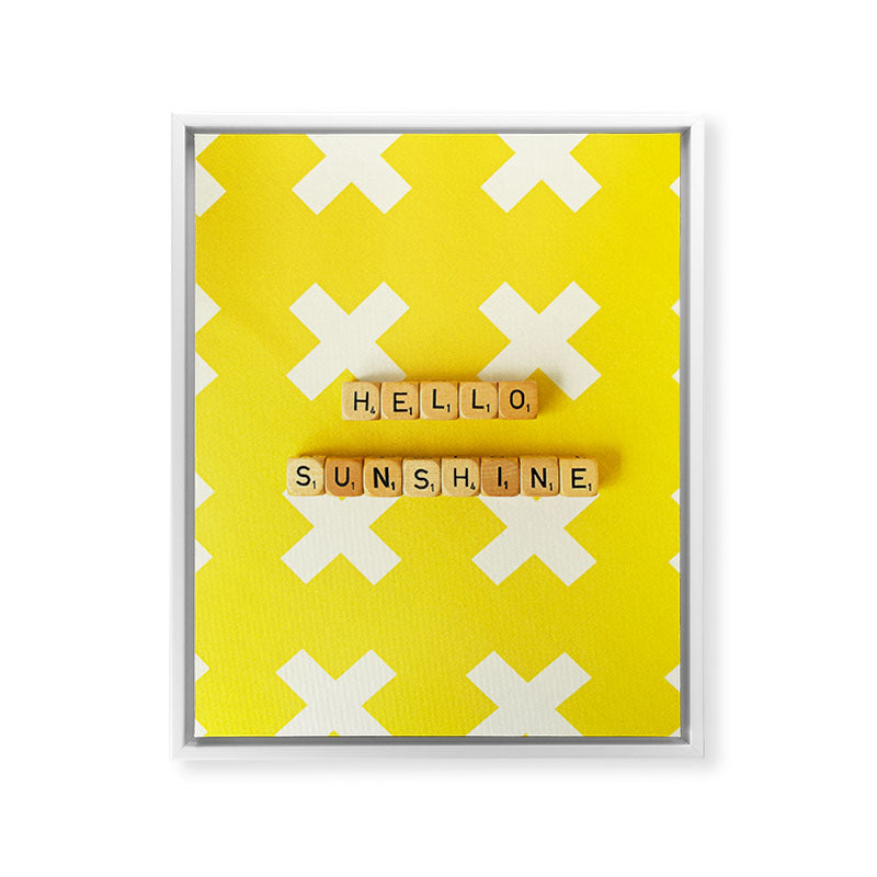 Hello Sunshine Scrabble Art Canvas Happee Monkee