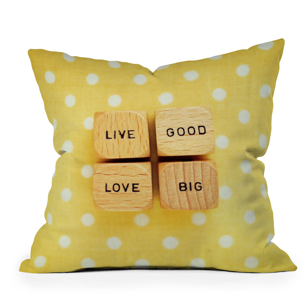 Live Good Love Big Throw Pillow Happee Monkee