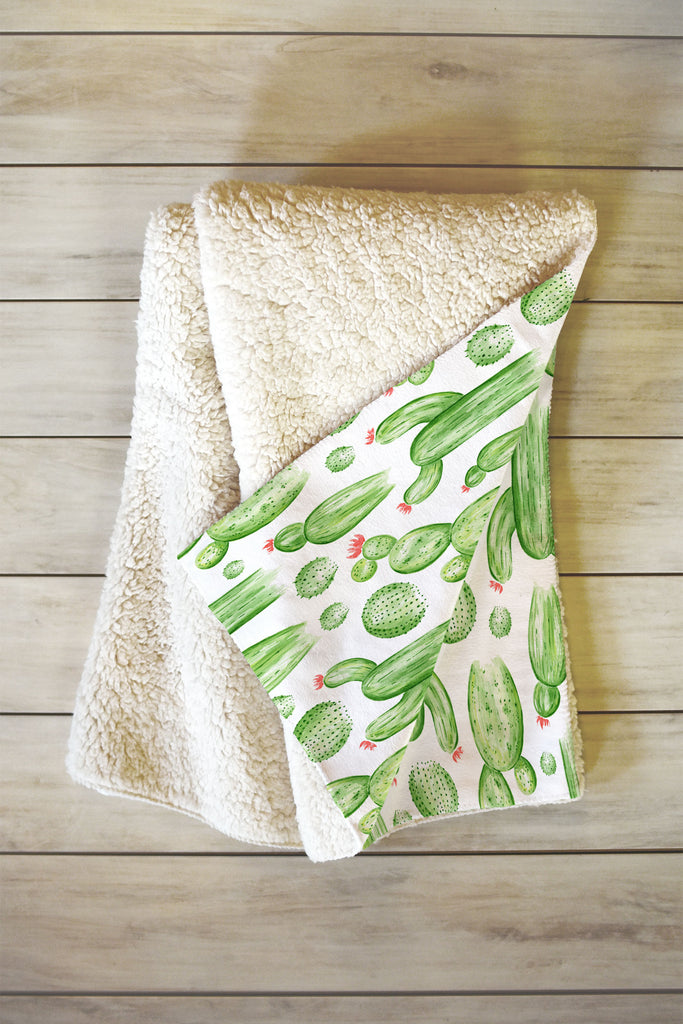 Cactus Gardens Fleece Throw Blanket Heather Dutton