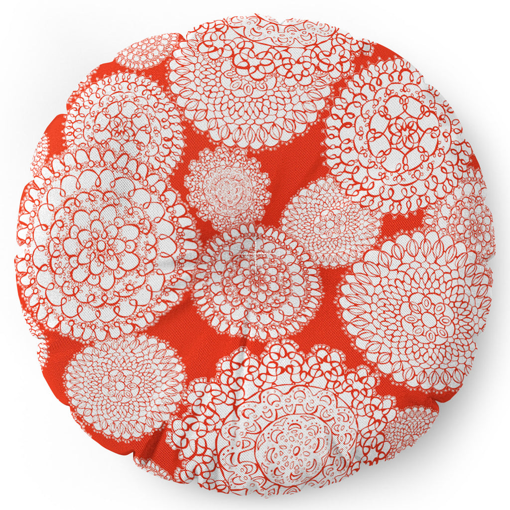 Delightful Doilies Saffron Floor Pillow Round Heather Dutton