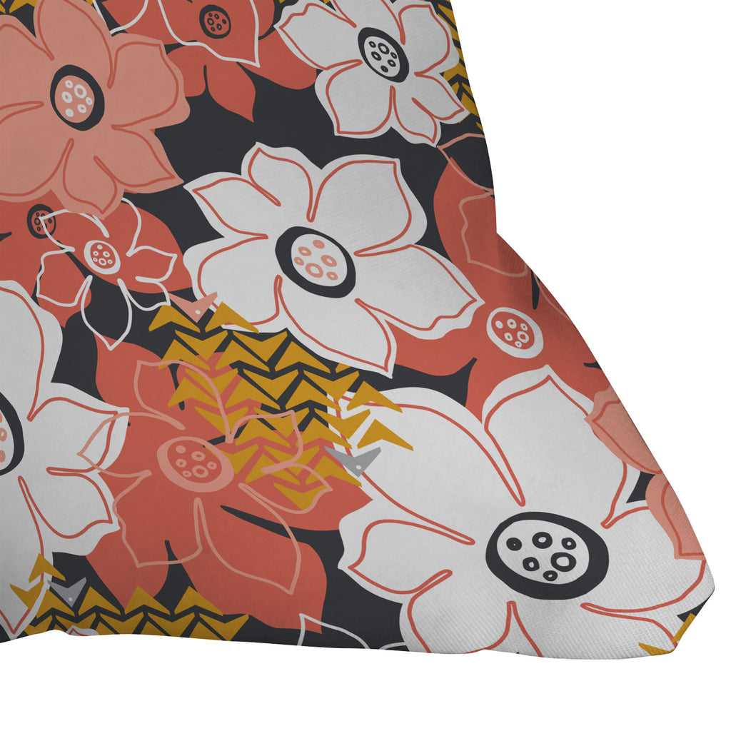 Petals And Pods Lava Throw Pillow Heather Dutton
