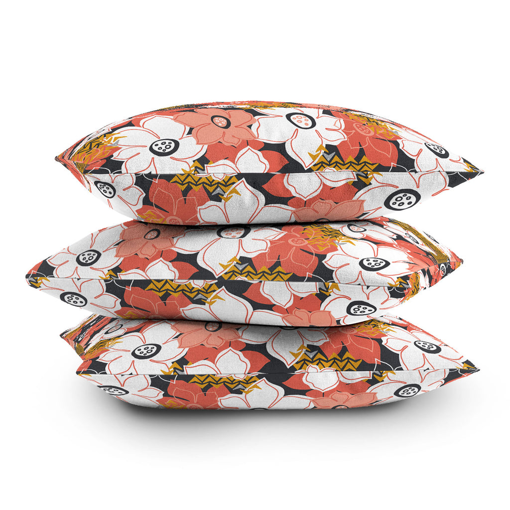 Petals And Pods Lava Throw Pillow Heather Dutton