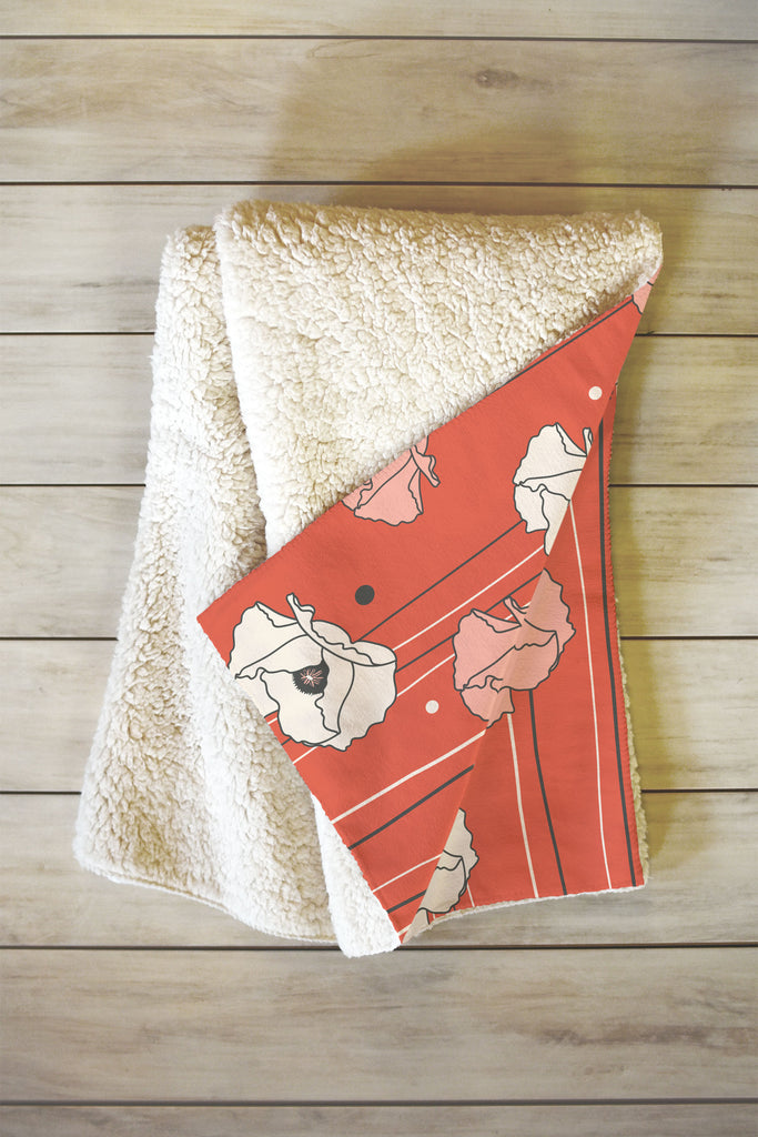 Red Poppy Field 1 Fleece Throw Blanket Heather Dutton