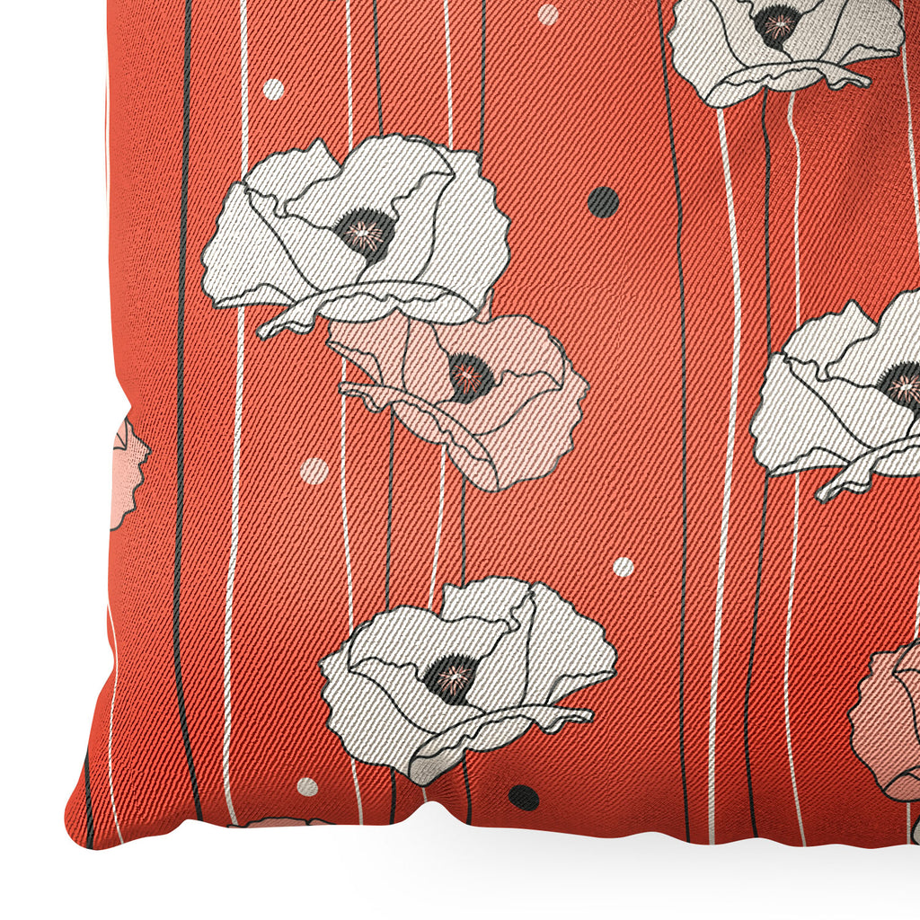 Red Poppy Field 1 Floor Pillow Square Heather Dutton