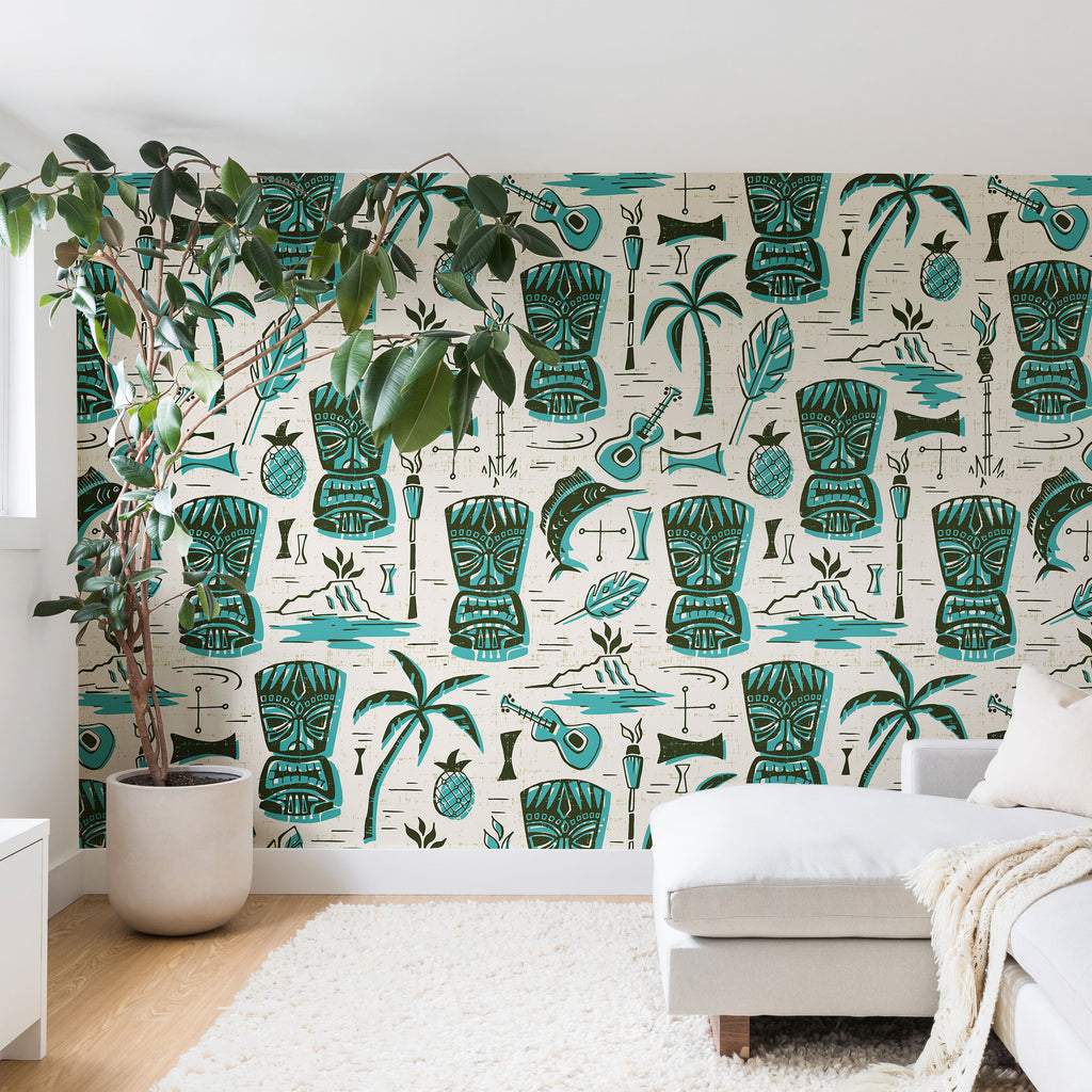 Tropical Tiki Wall Mural Heather Dutton