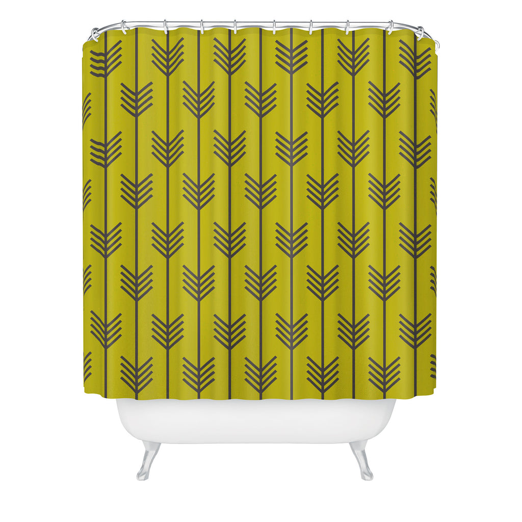 Arrow Chartreuse Shower Curtain Holli Zollinger