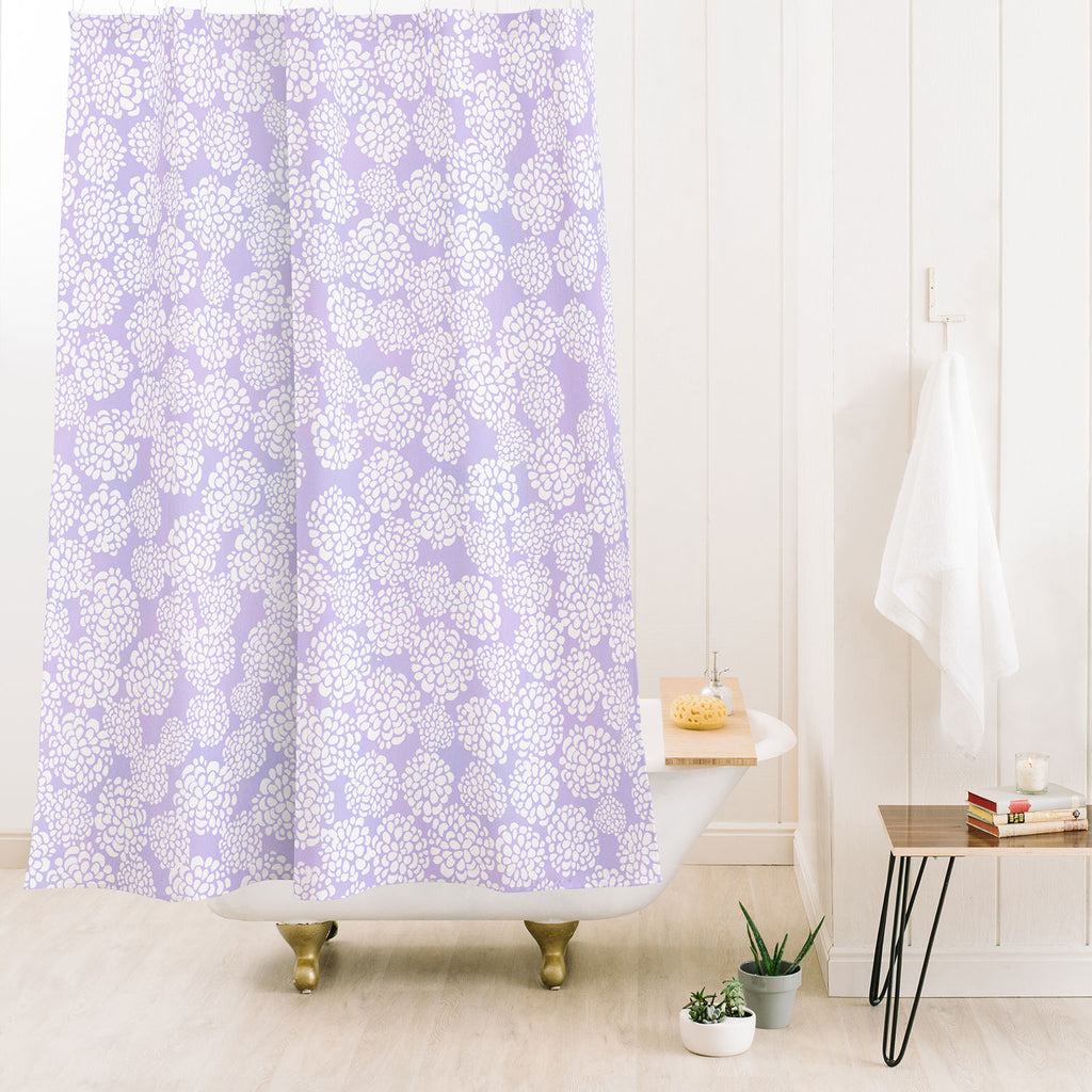 Dahlias In Periwinkle Shower Curtain Joy Laforme