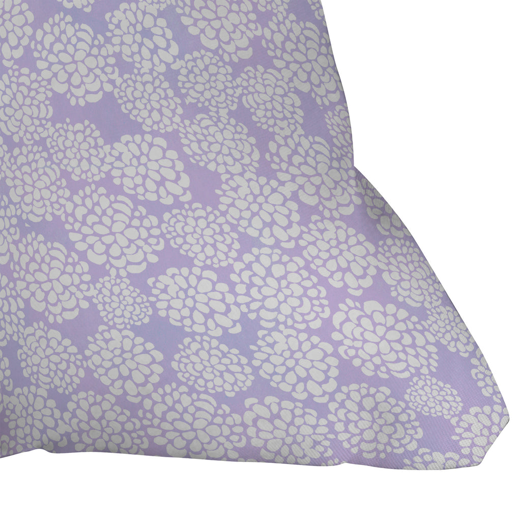 Dahlias In Periwinkle Throw Pillow Joy Laforme