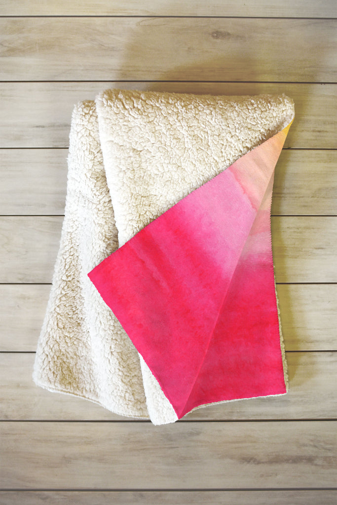 Pink And Yellow Ombre Fleece Throw Blanket Joy Laforme