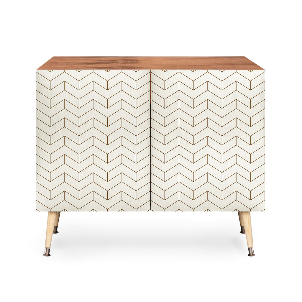 Simple Linear Geometry Cream Credenza June Journal