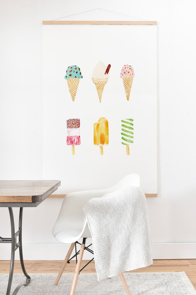 Ice Cream Selection Art Print And Hanger Laura Redburn