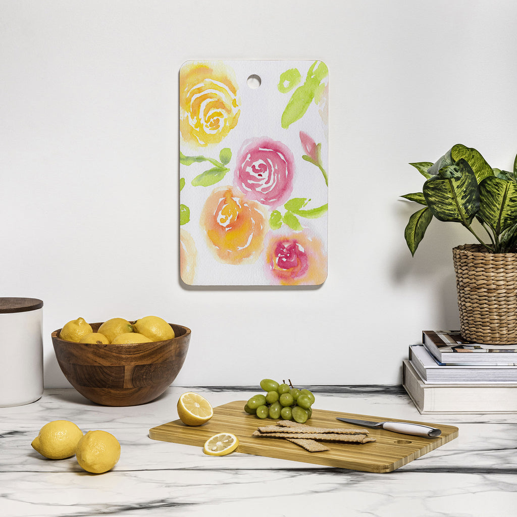 Candy Colored Blooms Cutting Board Rectangle Laura Trevey