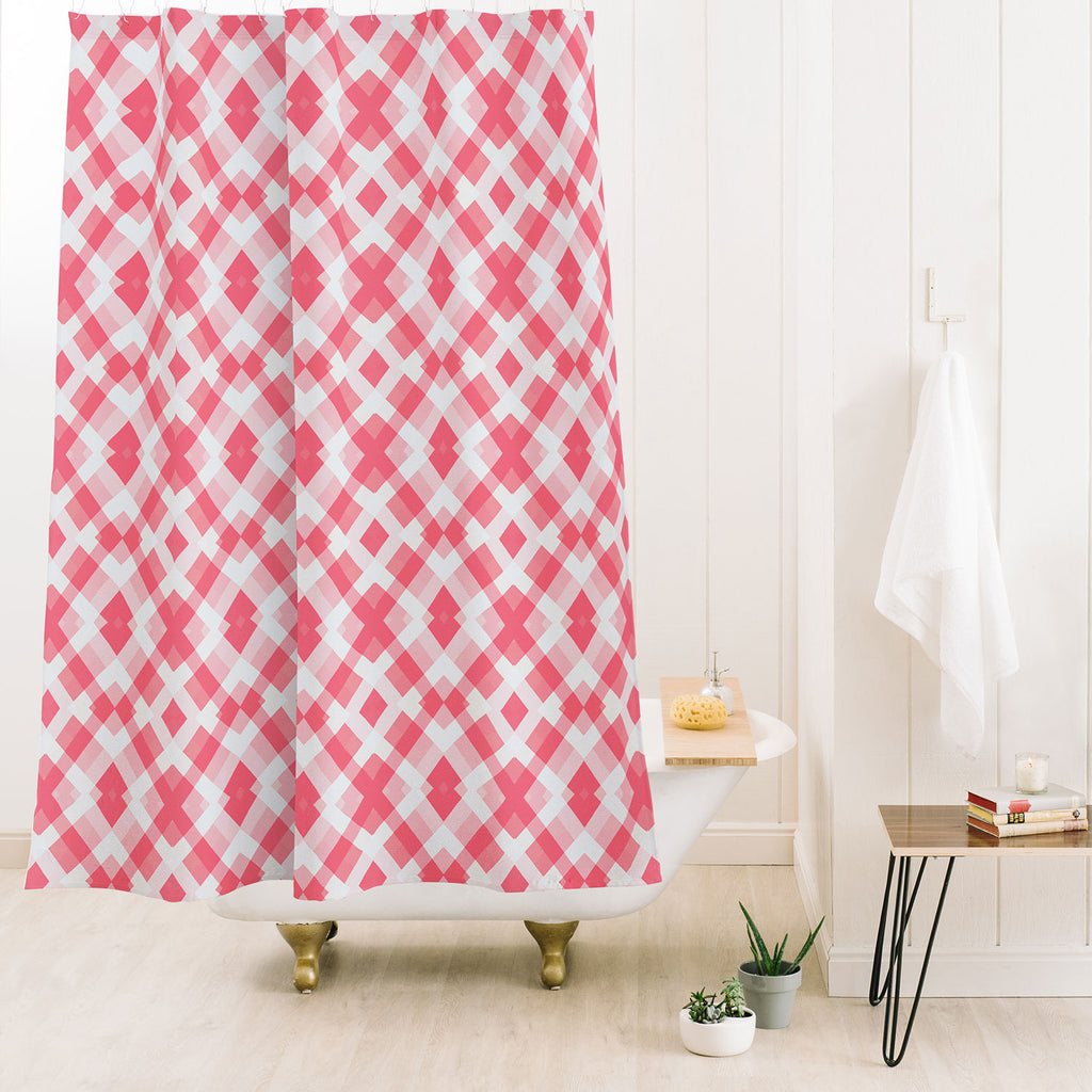 Pink Peppermint Twist Shower Curtain Lisa Argyropoulos