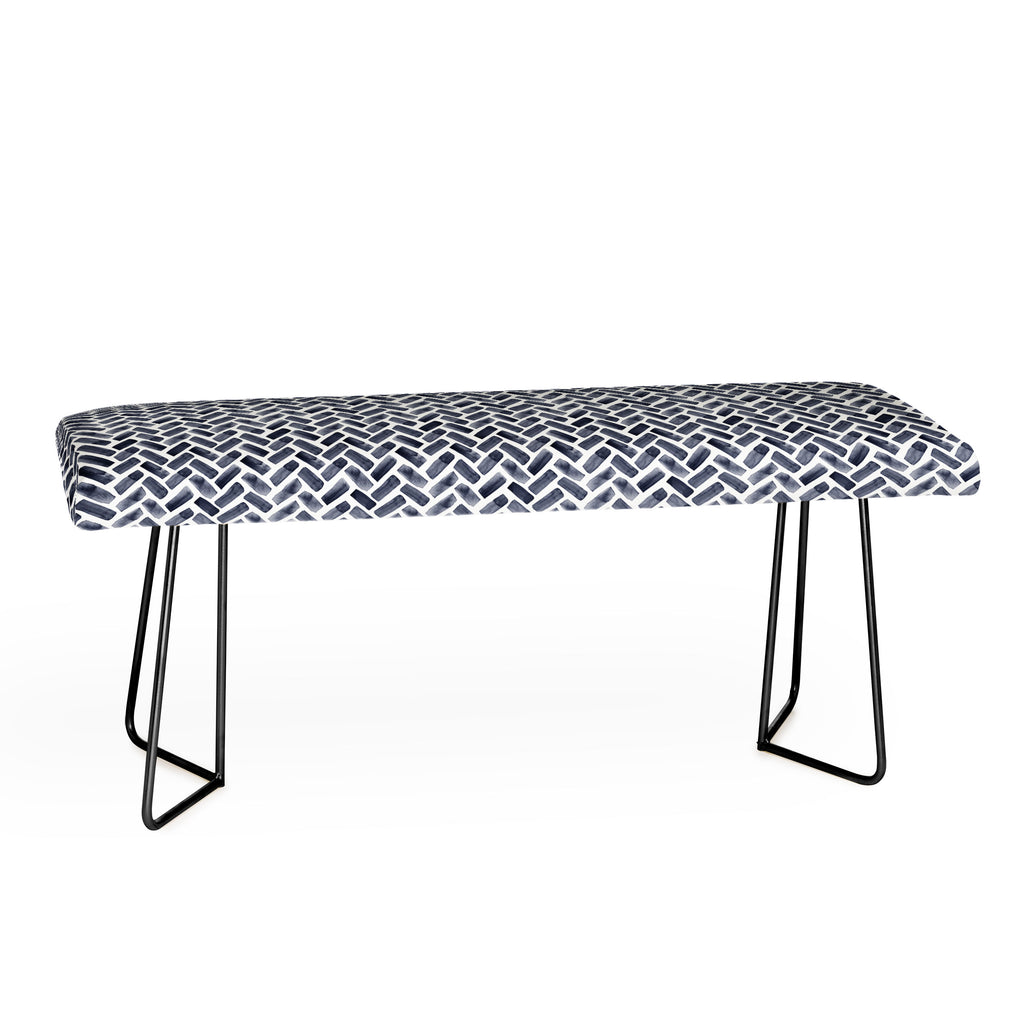 Arcadia Herringbone In Indigo Bench Little Arrow Design Co