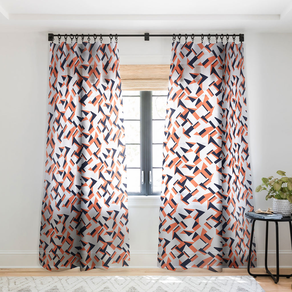 Modern Tile Geometric Sheer Window Curtain Marta Barragan Camarasa