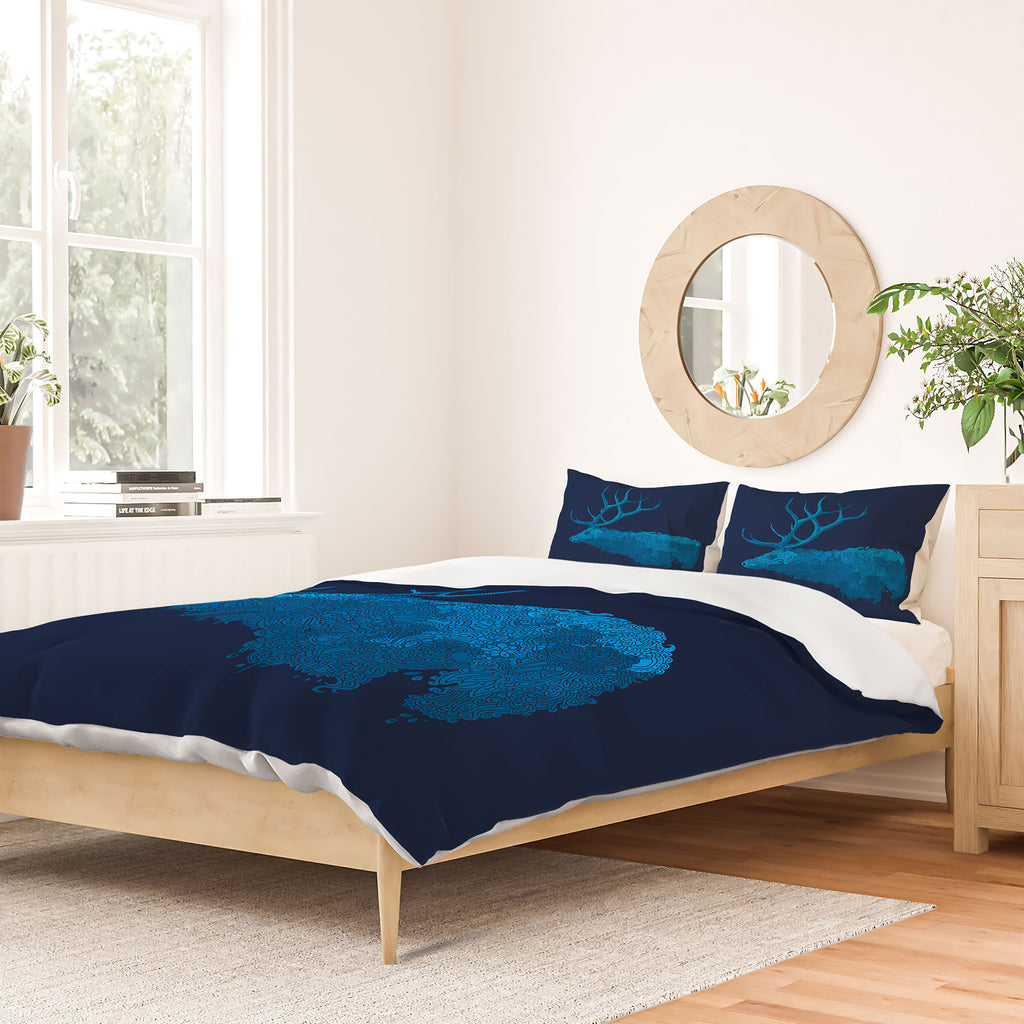 Elk Blue Duvet Cover Martin Bunyi