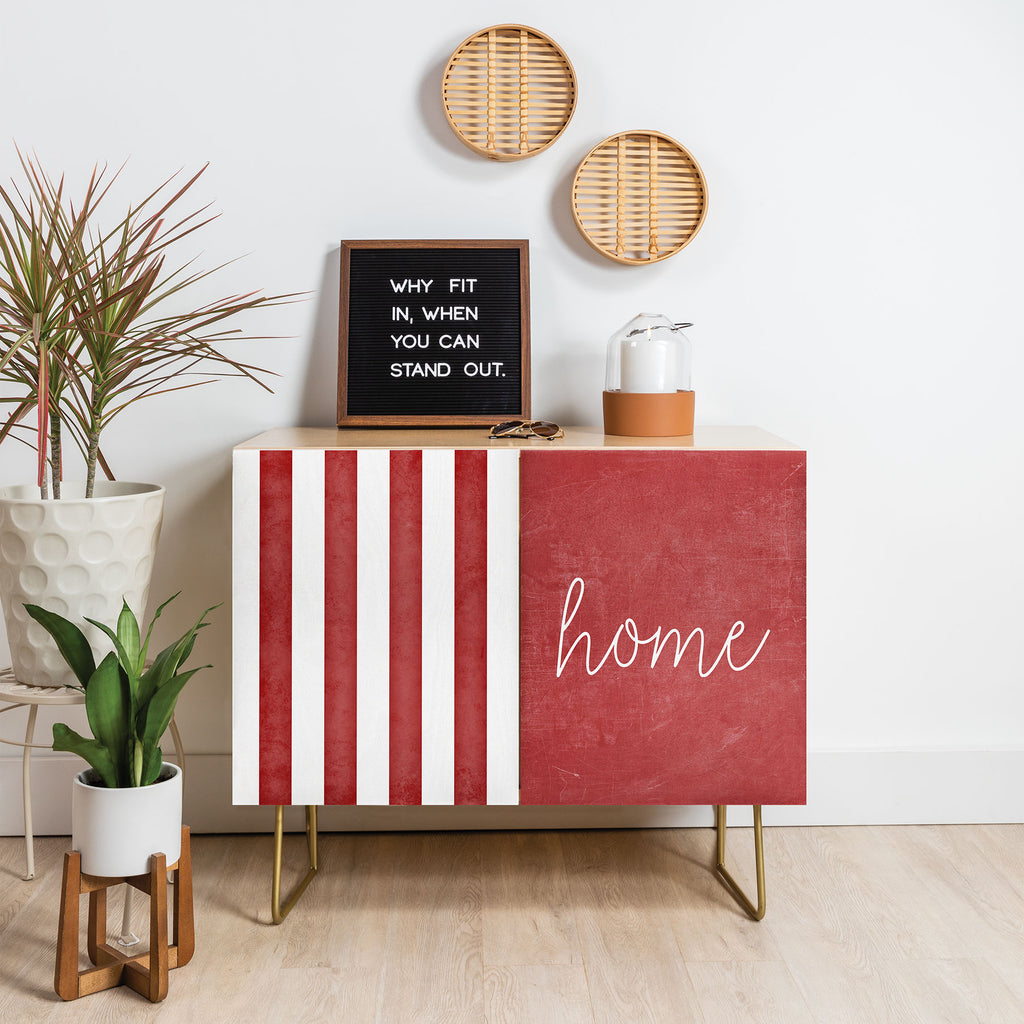 Farmhouse Home Chalkboard Red Credenza Monika Strigel