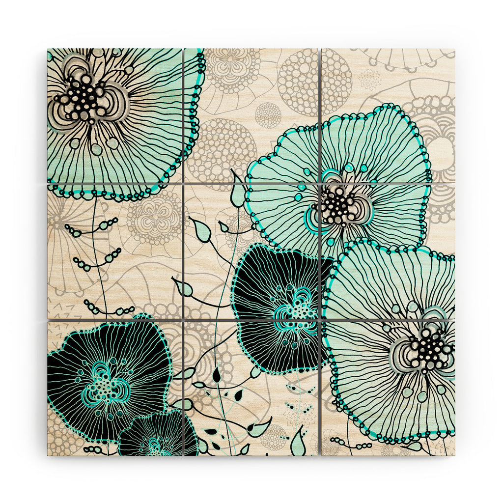 Mystic Garden Mint Wood Wall Mural Monika Strigel