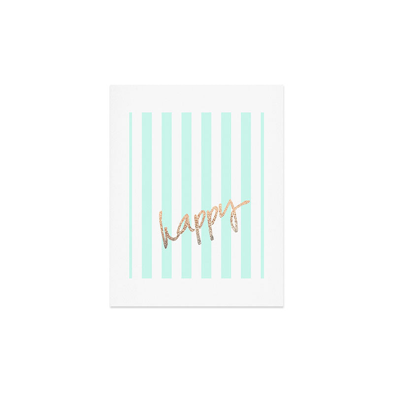 Pretty Happy Mint Art Print Monika Strigel