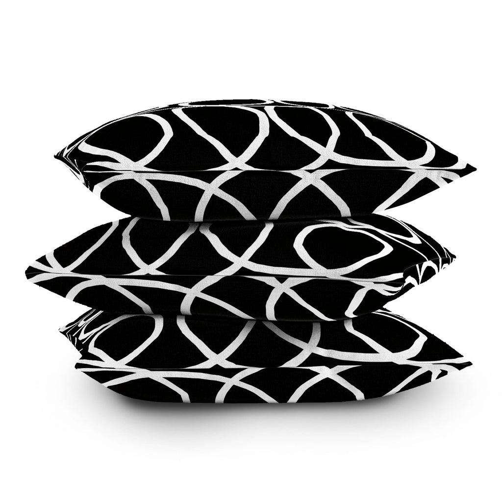 Loop Di Doo In Black Throw Pillow Natalie Baca