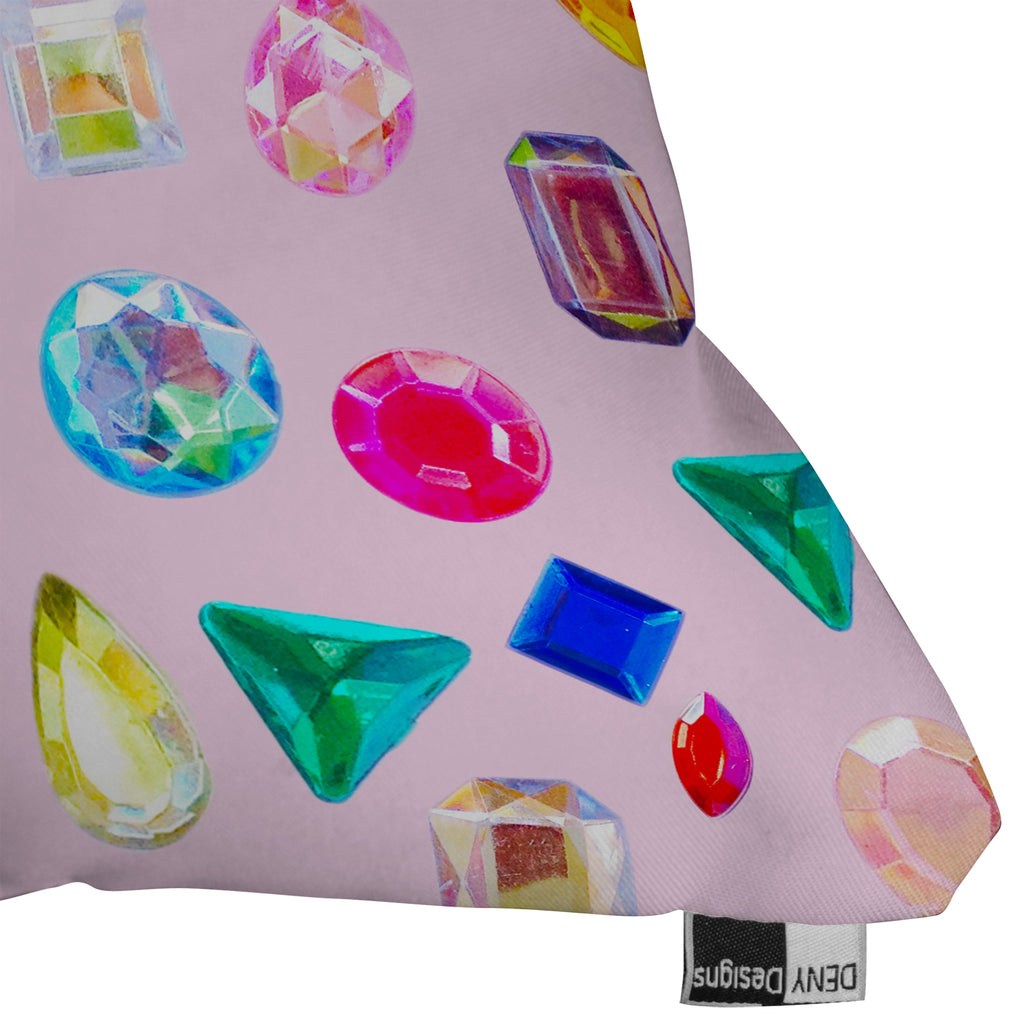 Rhinestone Reverie In Pink Throw Pillow Natalie Baca