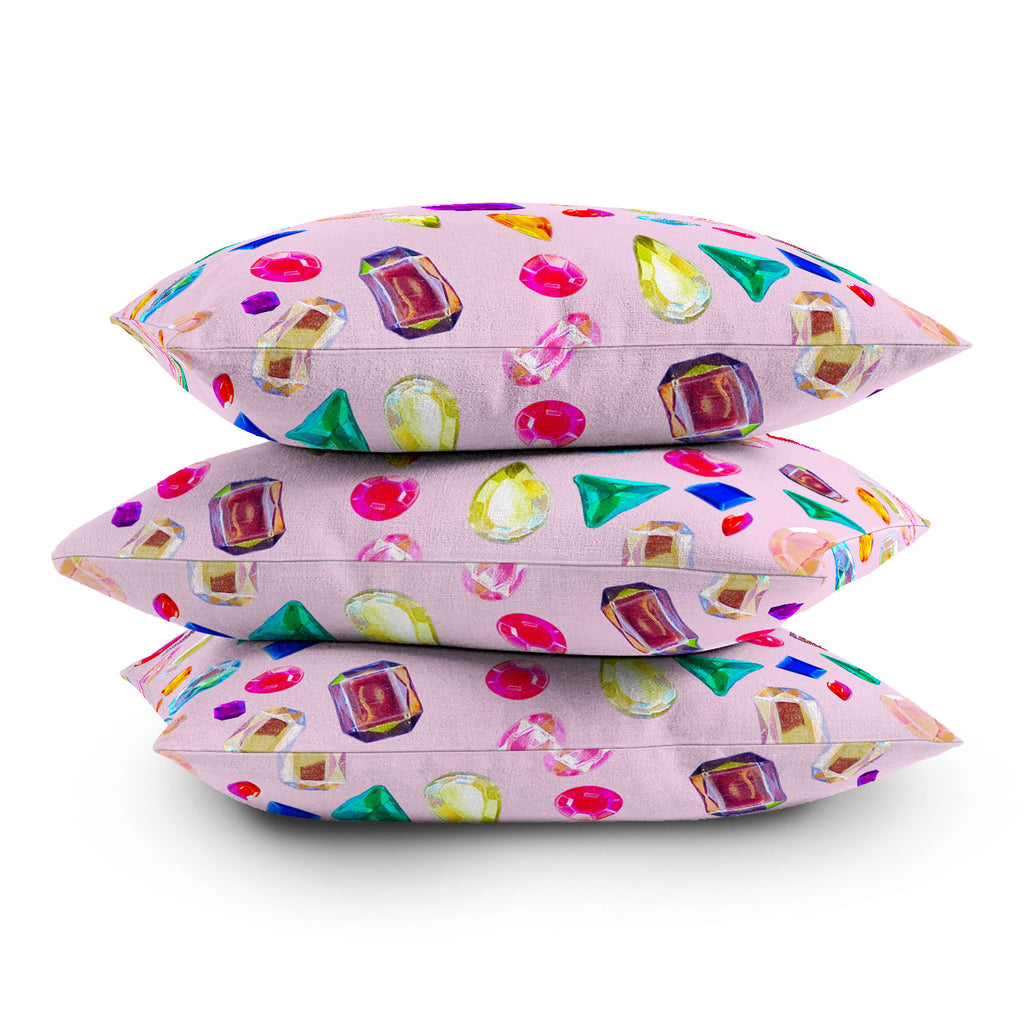 Rhinestone Reverie In Pink Throw Pillow Natalie Baca