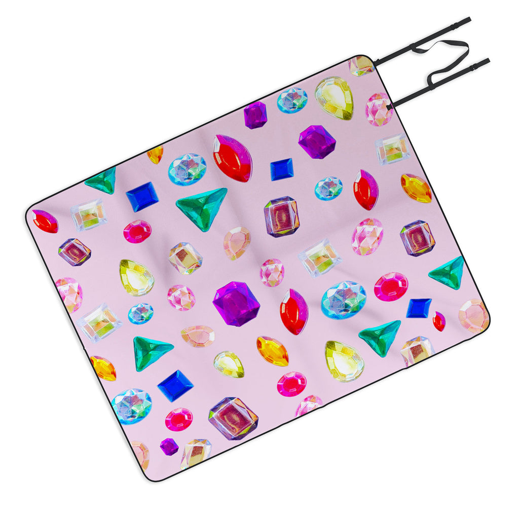 Rhinestone Reverie In Pink Picnic Blanket Natalie Baca