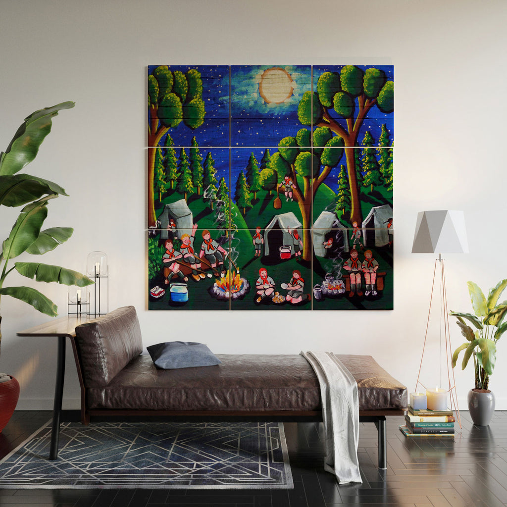 Boy Scouts Camp Out Wood Wall Mural Renie Britenbucher