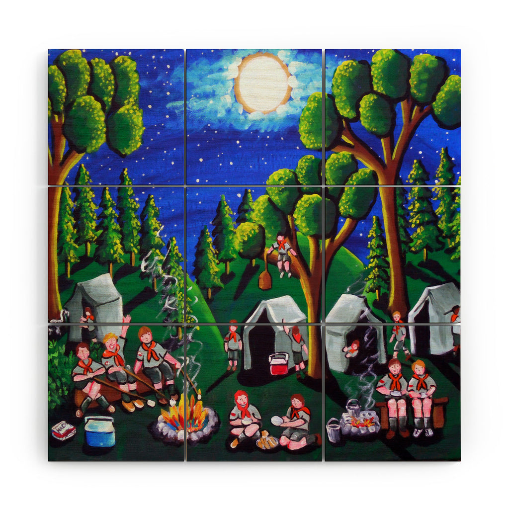 Boy Scouts Camp Out Wood Wall Mural Renie Britenbucher