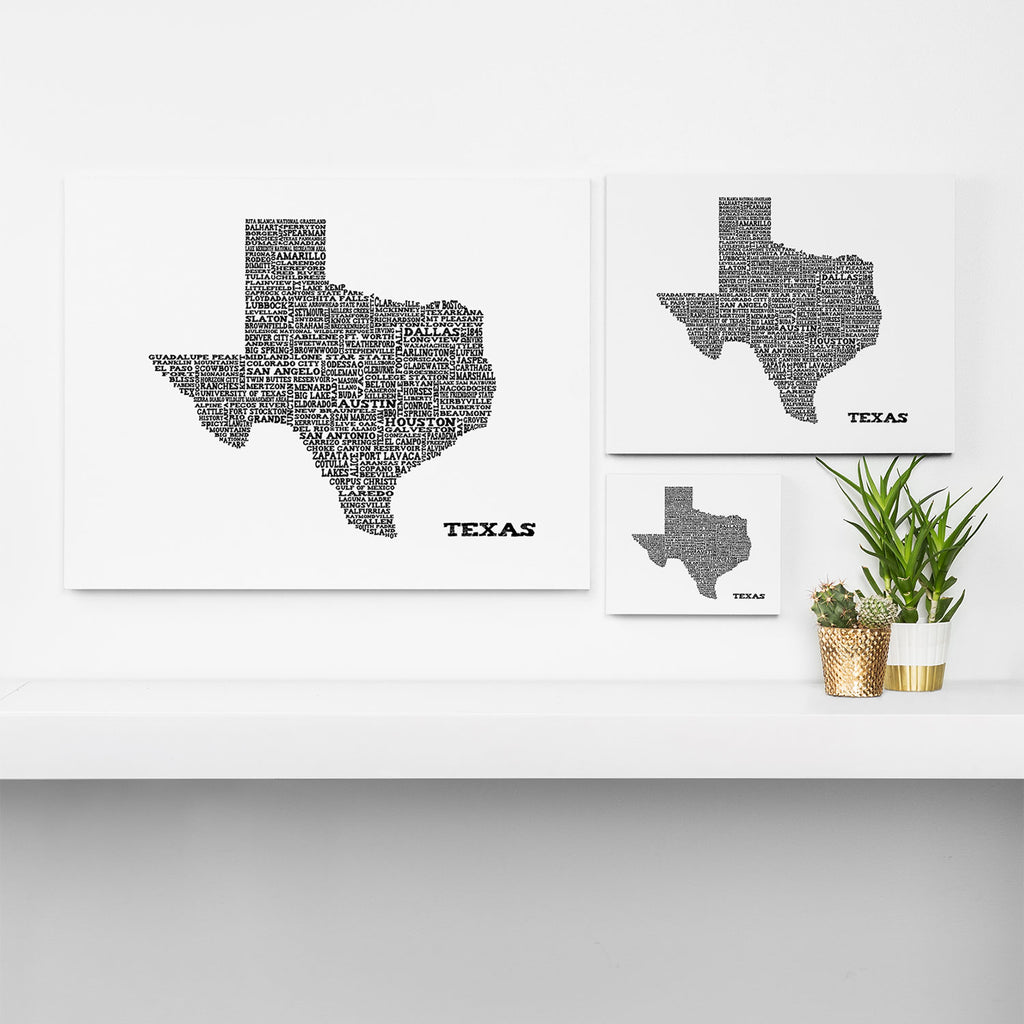 Texas Map Art Canvas Restudio Designs