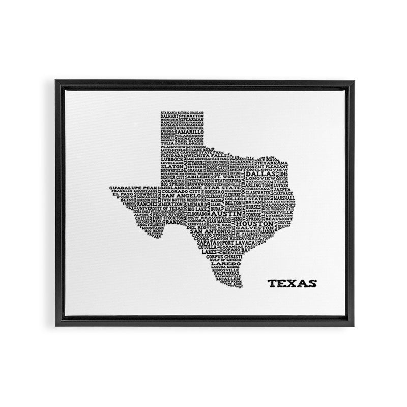Texas Map Art Canvas Restudio Designs