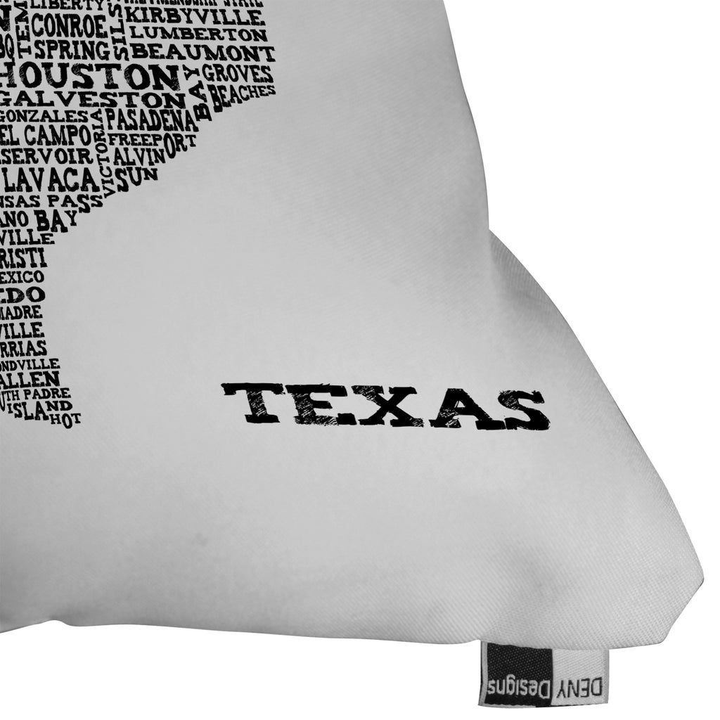 Texas Map Throw Pillow Restudio Designs