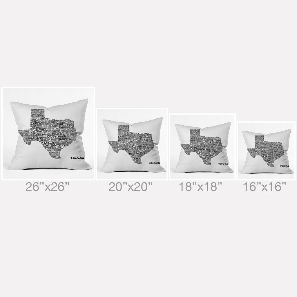 Texas Map Throw Pillow Restudio Designs