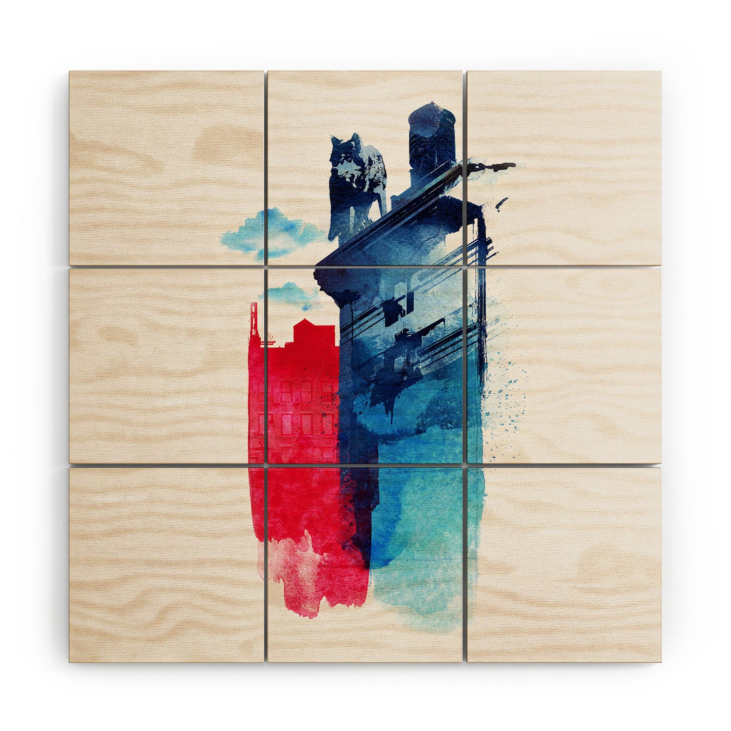 This Is My Town Wood Wall Mural Robert Farkas