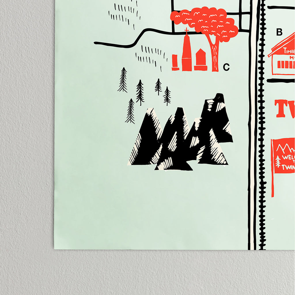 Twin Peaks Map Poster Robert Farkas