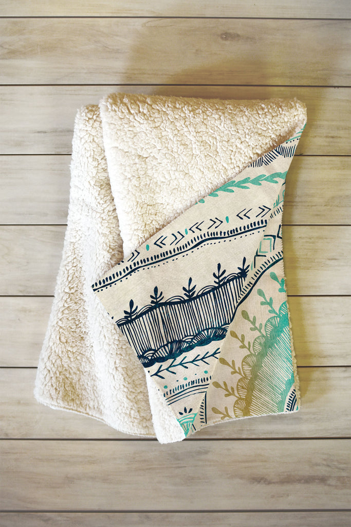 Boho Fall Fleece Throw Blanket Rosebudstudio