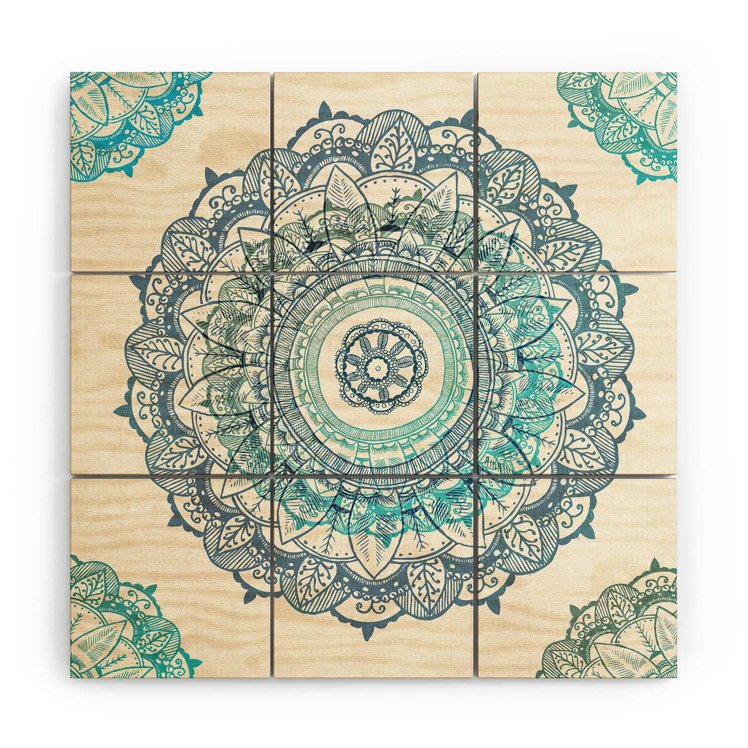 Mandala Wood Wall Mural Rosebudstudio