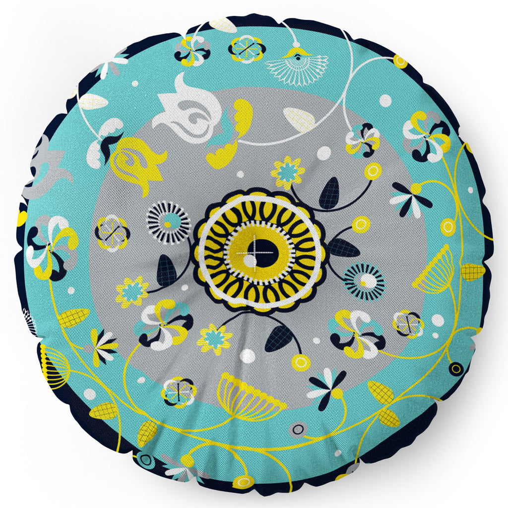 Floral Target Floor Pillow Round Sam Osborne