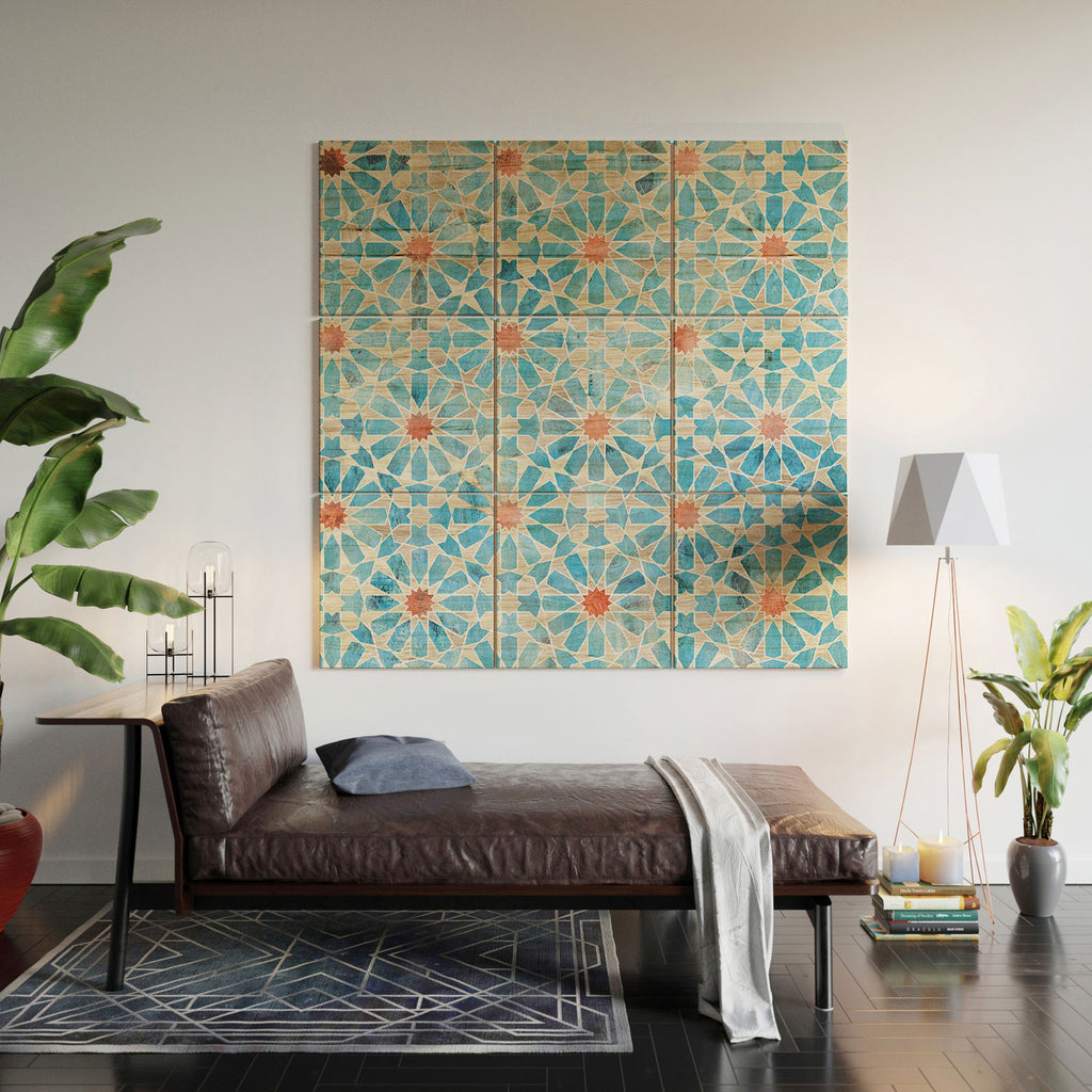 Hara Tiles Light Blue Wood Wall Mural Schatzi Brown
