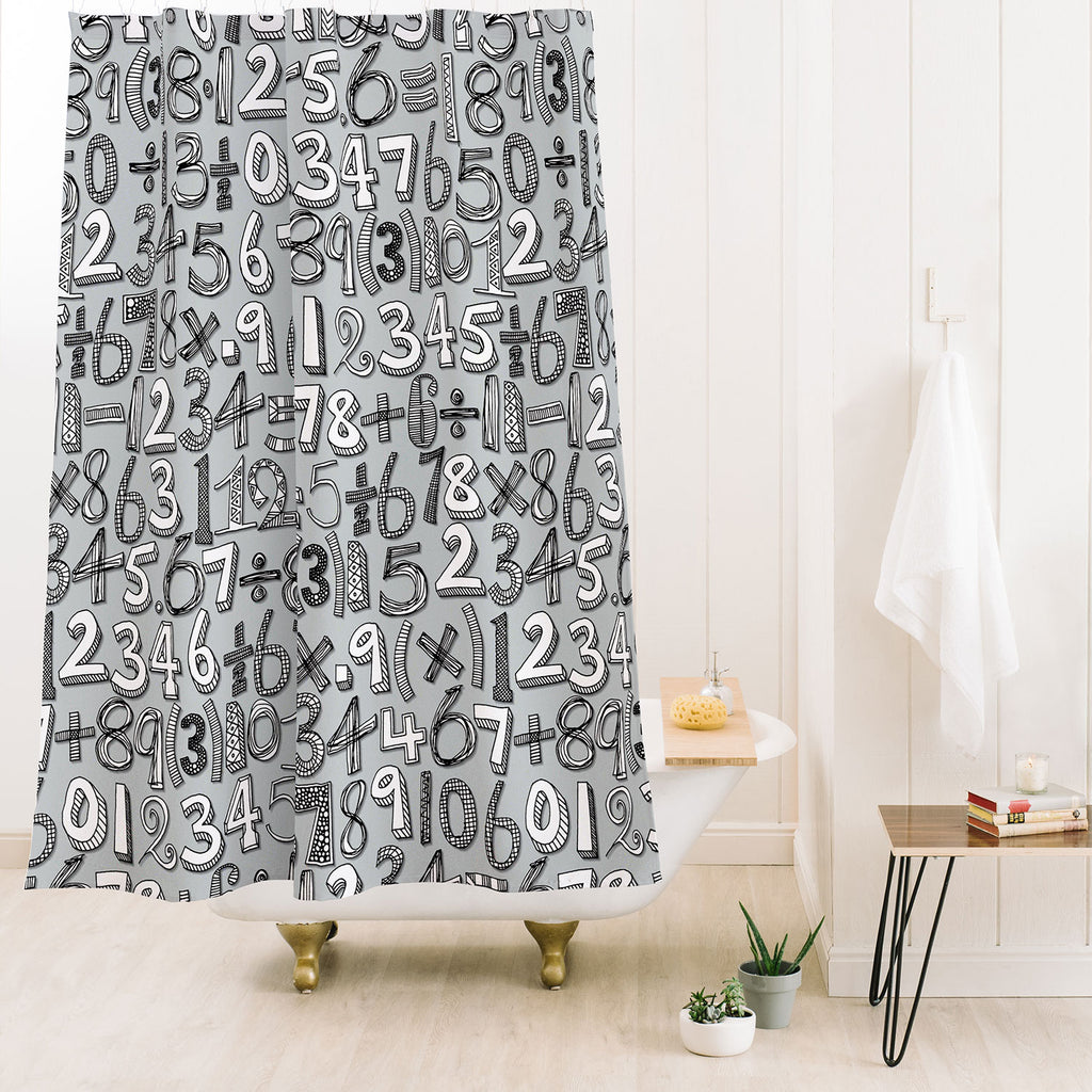 Math Doodle Shower Curtain Sharon Turner