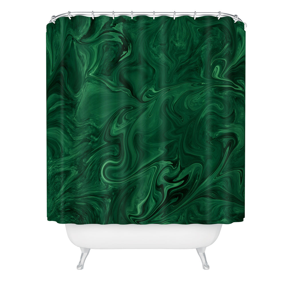 Emerald Green Abstract Shower Curtain Sheila Wenzel Ganny