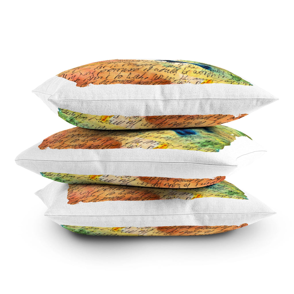 Vintage Note Throw Pillow Susanne Kasielke