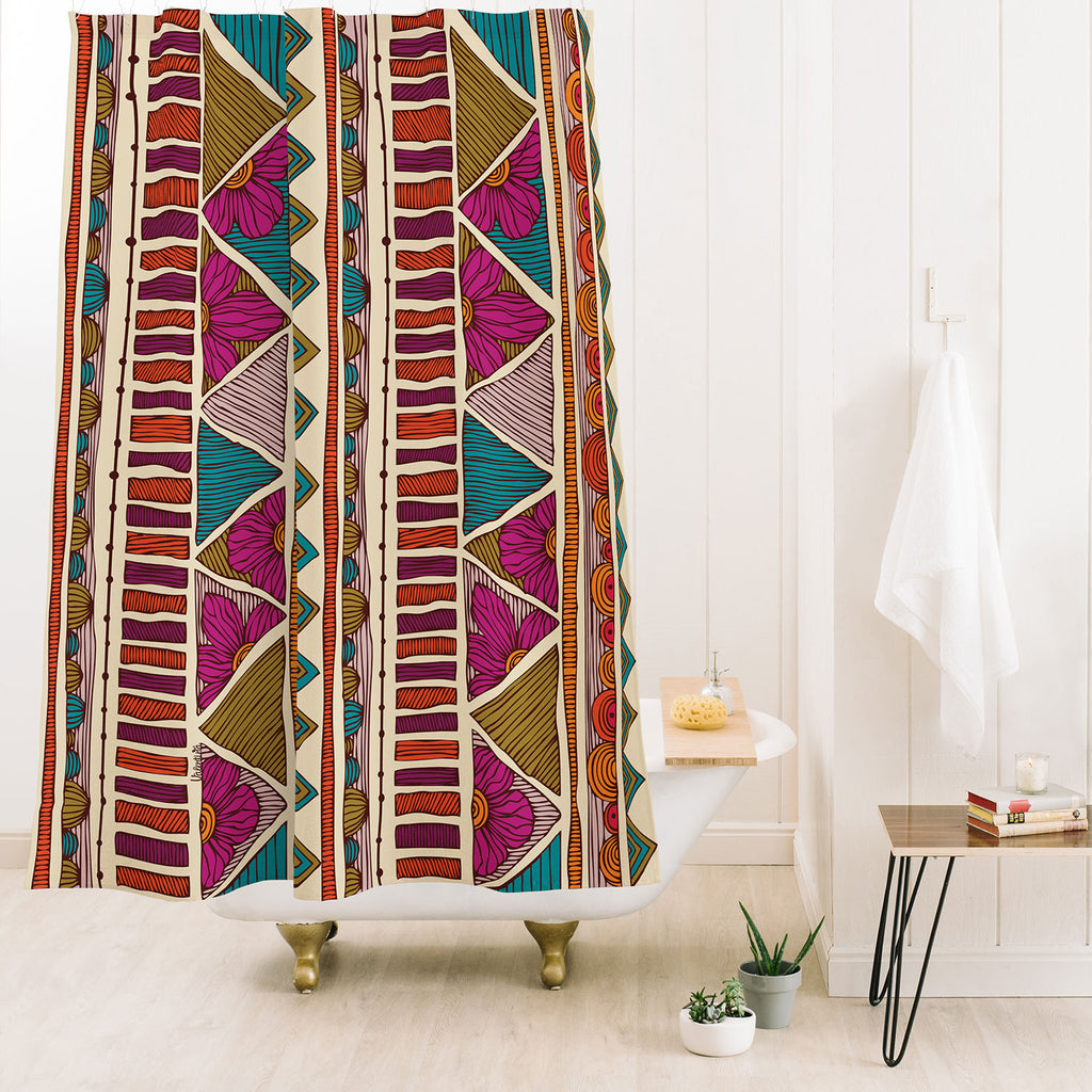 Ethnic Stripes Shower Curtain Valentina Ramos