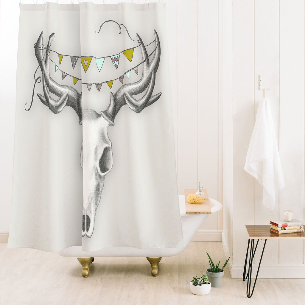 Skull Shower Curtain Wesley Bird