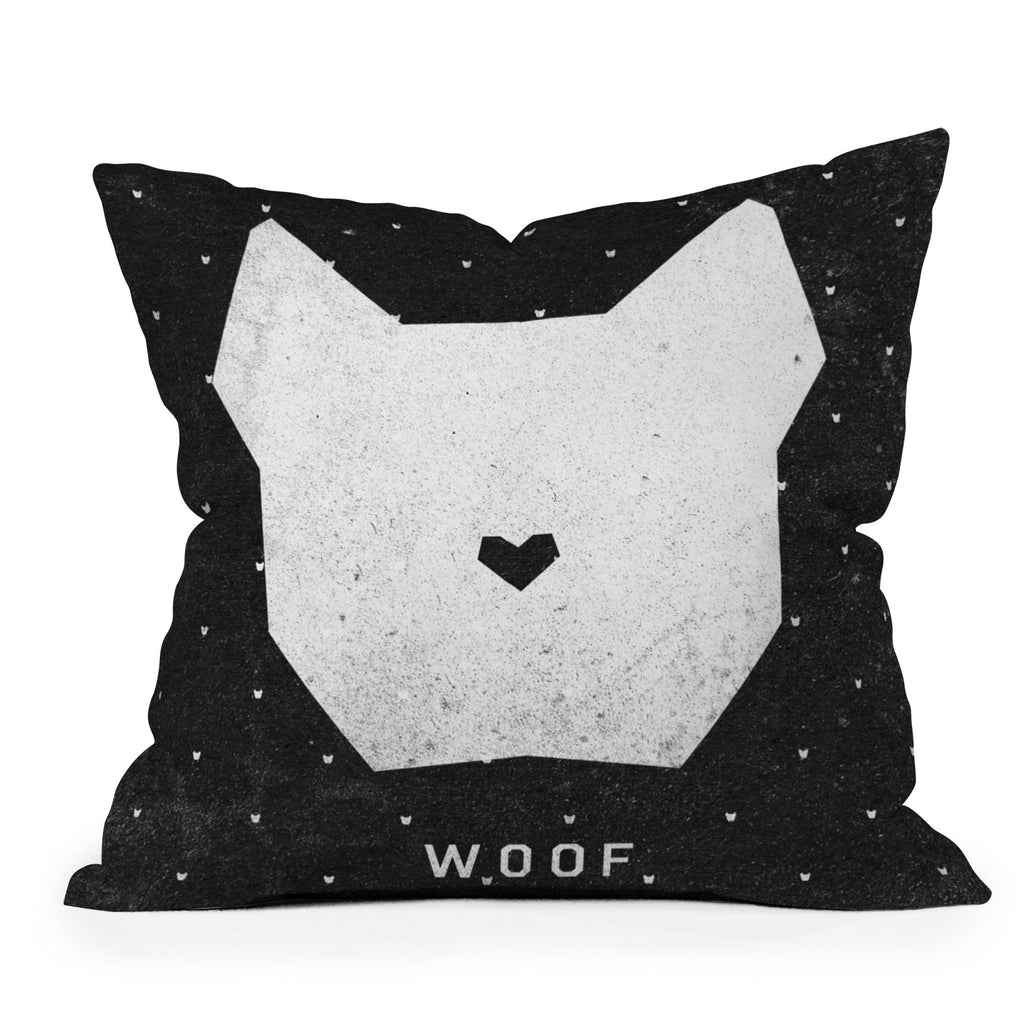 Woof Throw Pillow Wesley Bird