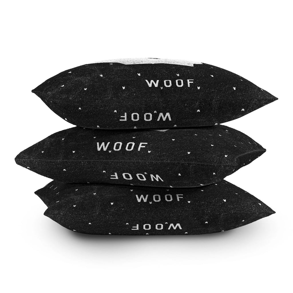 Woof Throw Pillow Wesley Bird